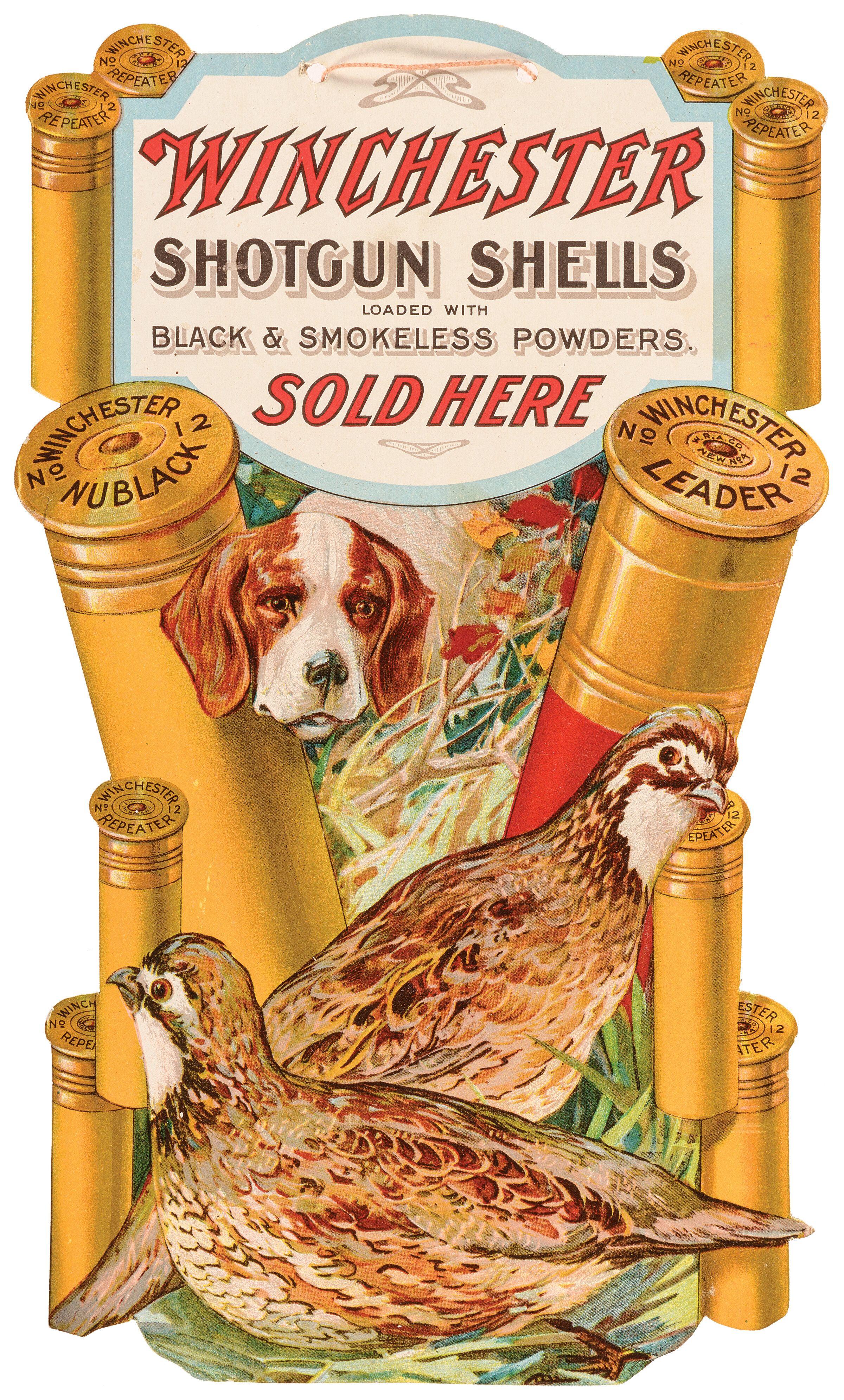 Winchester Shotgun Shell Die Cut Advertising Sign | Rock Island Auction