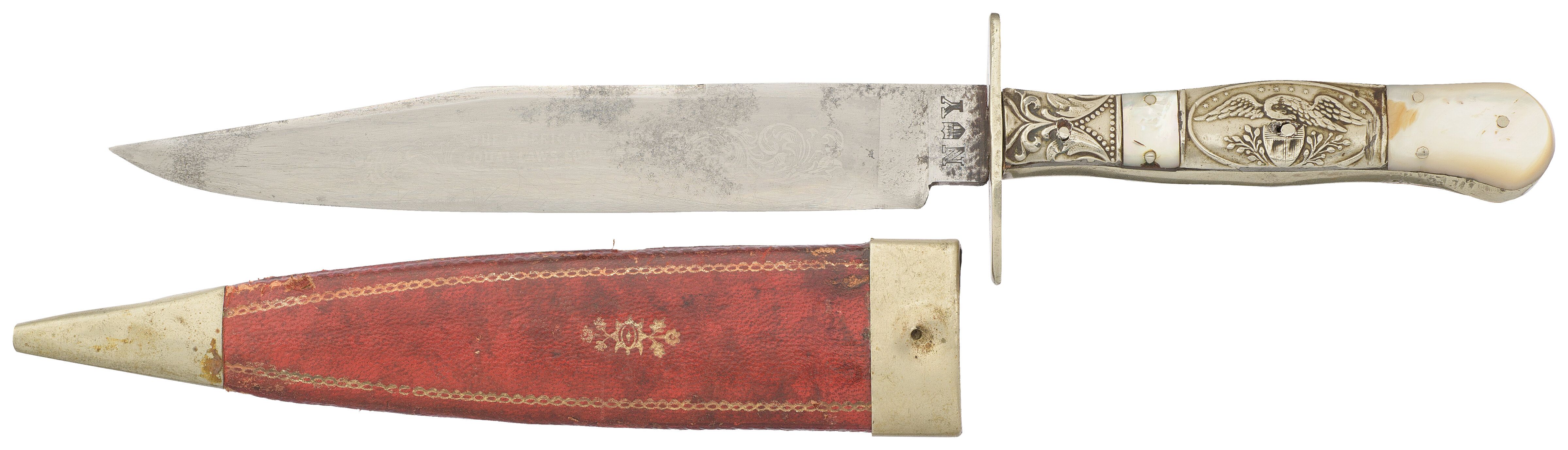 Inscribed and Etched Alexander Sheffield Bowie Knife | Rock Island Auction