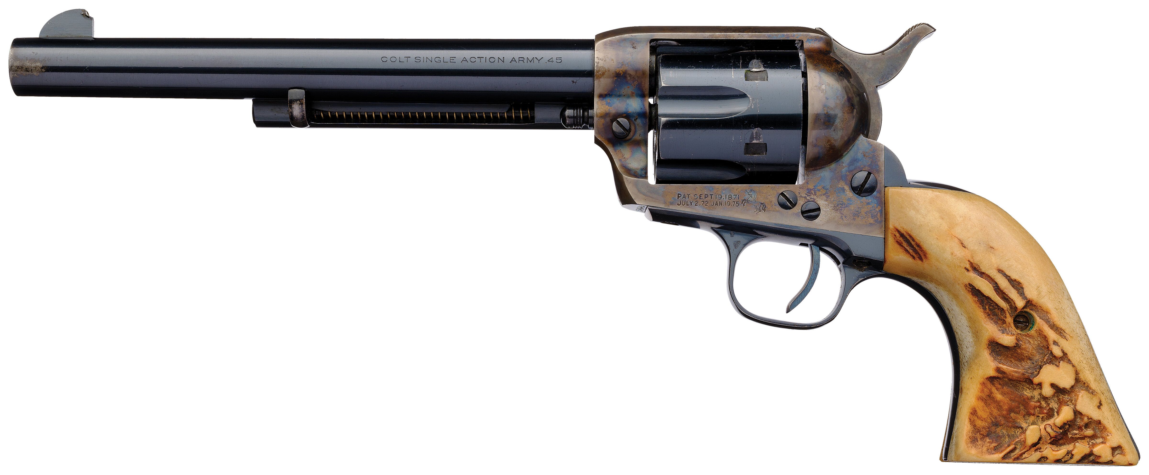 1st Generation Colt Single Action Army Revolver with Stag Grips | Rock ...