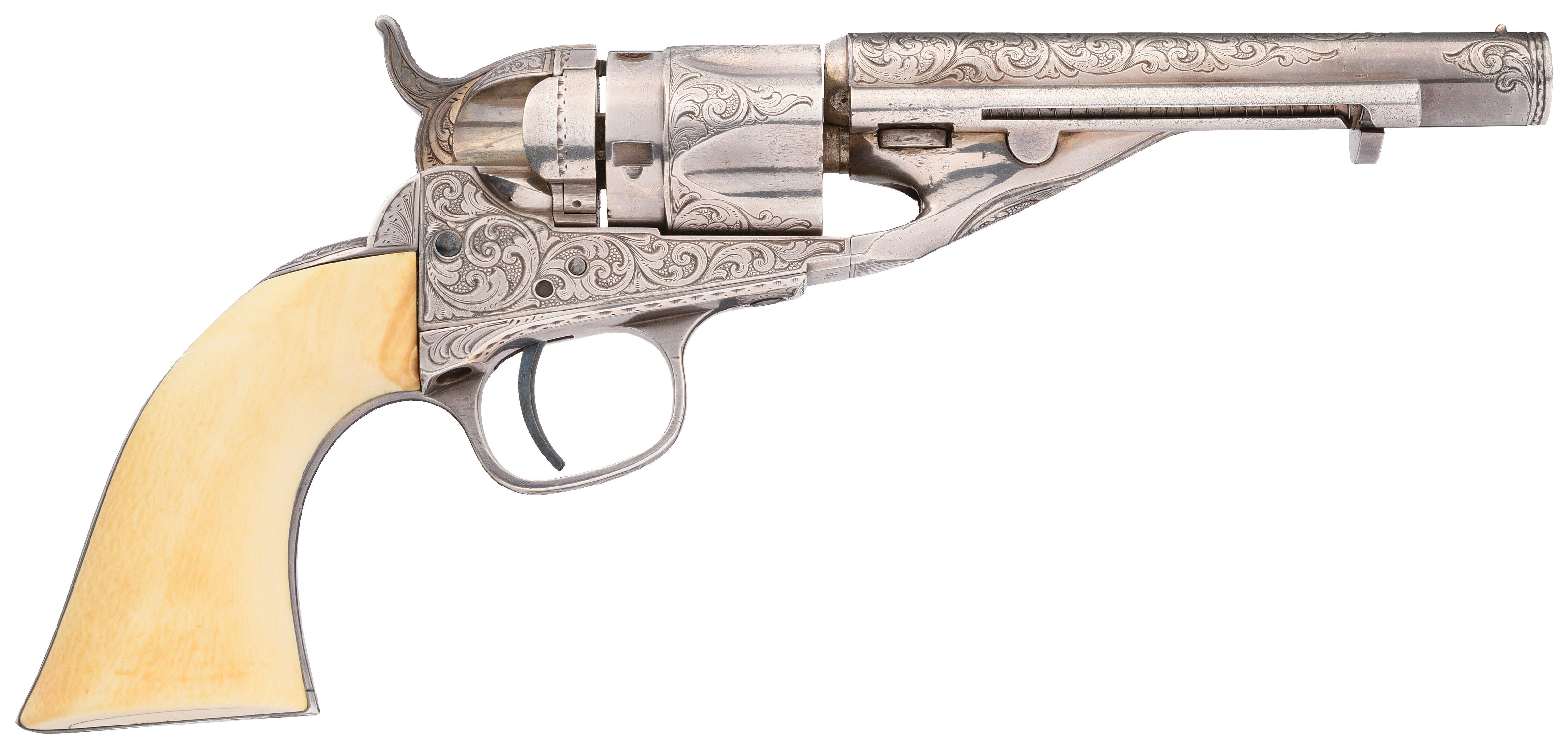Factory Engraved & Silver Plated Colt Model 1862 Police Revolver | Rock ...