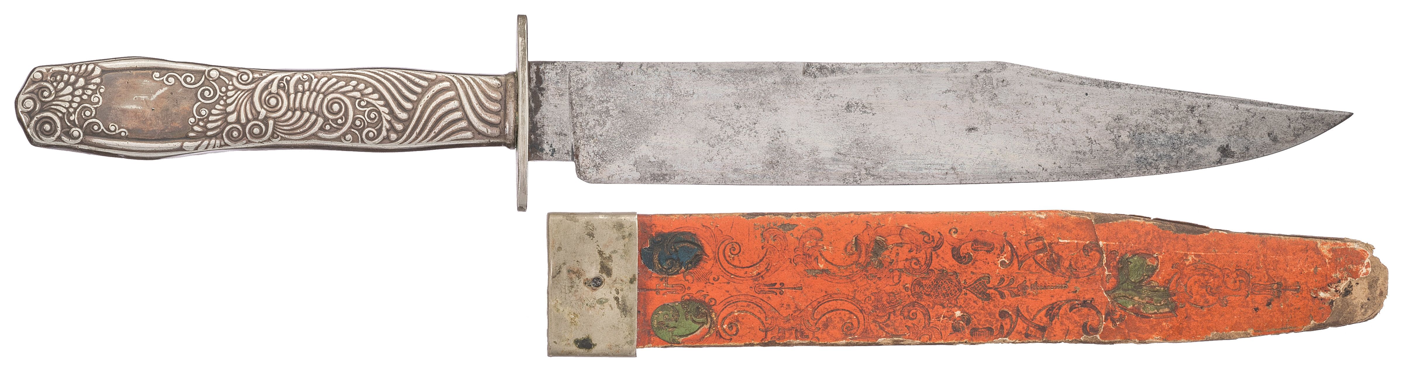 Etched Blade Eyre, Ward & Co. Sheffield Bowie Knife | Rock Island Auction
