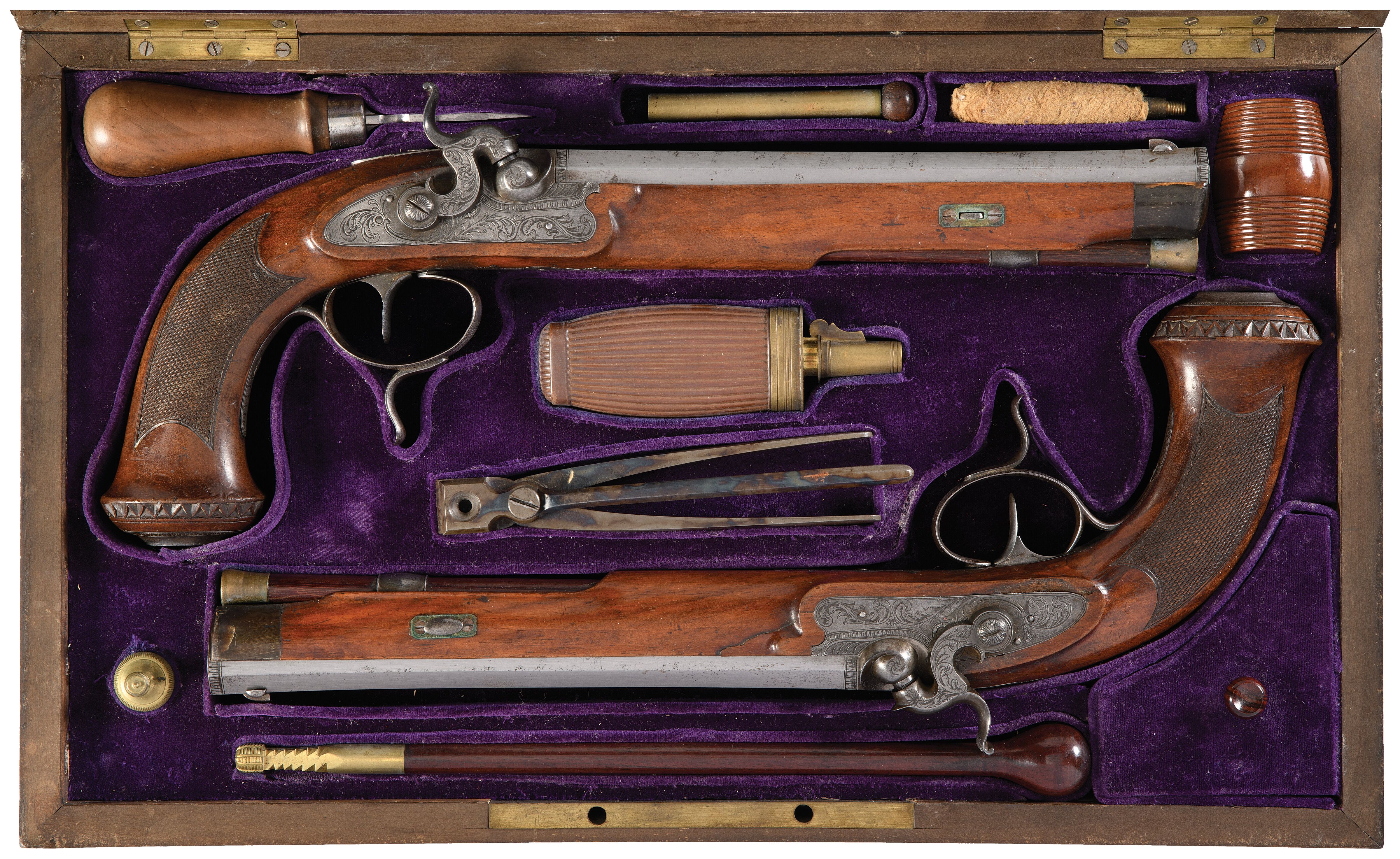Cased Pair of Contriner of Vienna Percussion Dueling Pistols | Rock ...