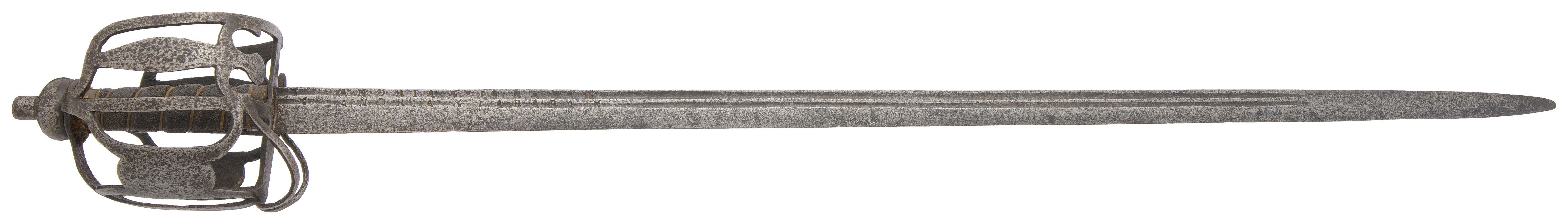 "Andria Ferara" Marked British Basket Hilted Cavalry Backsword | Rock ...