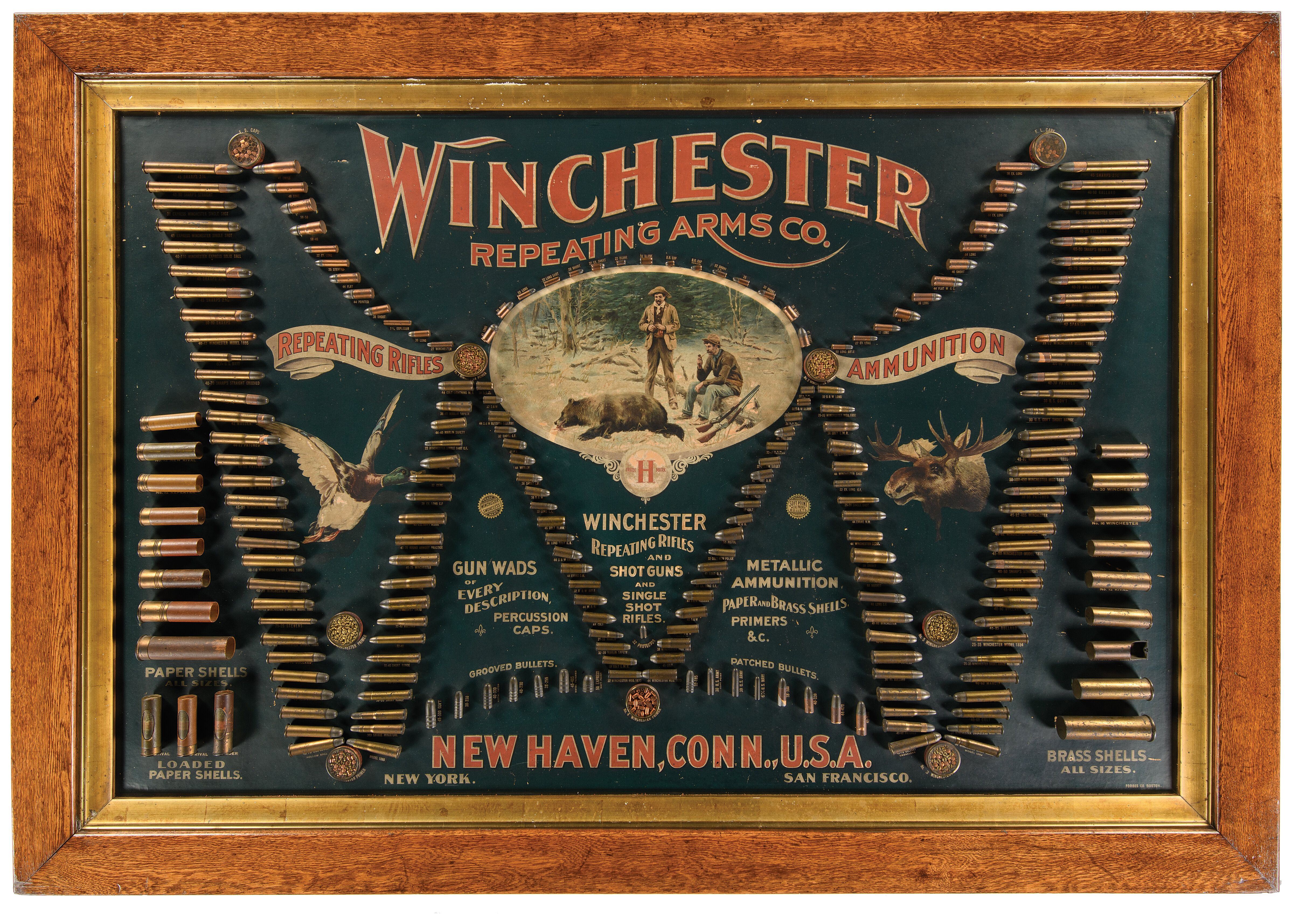 Winchester Repeating Arms Co. "Double W" Cartridge Bullet Board | Rock ...