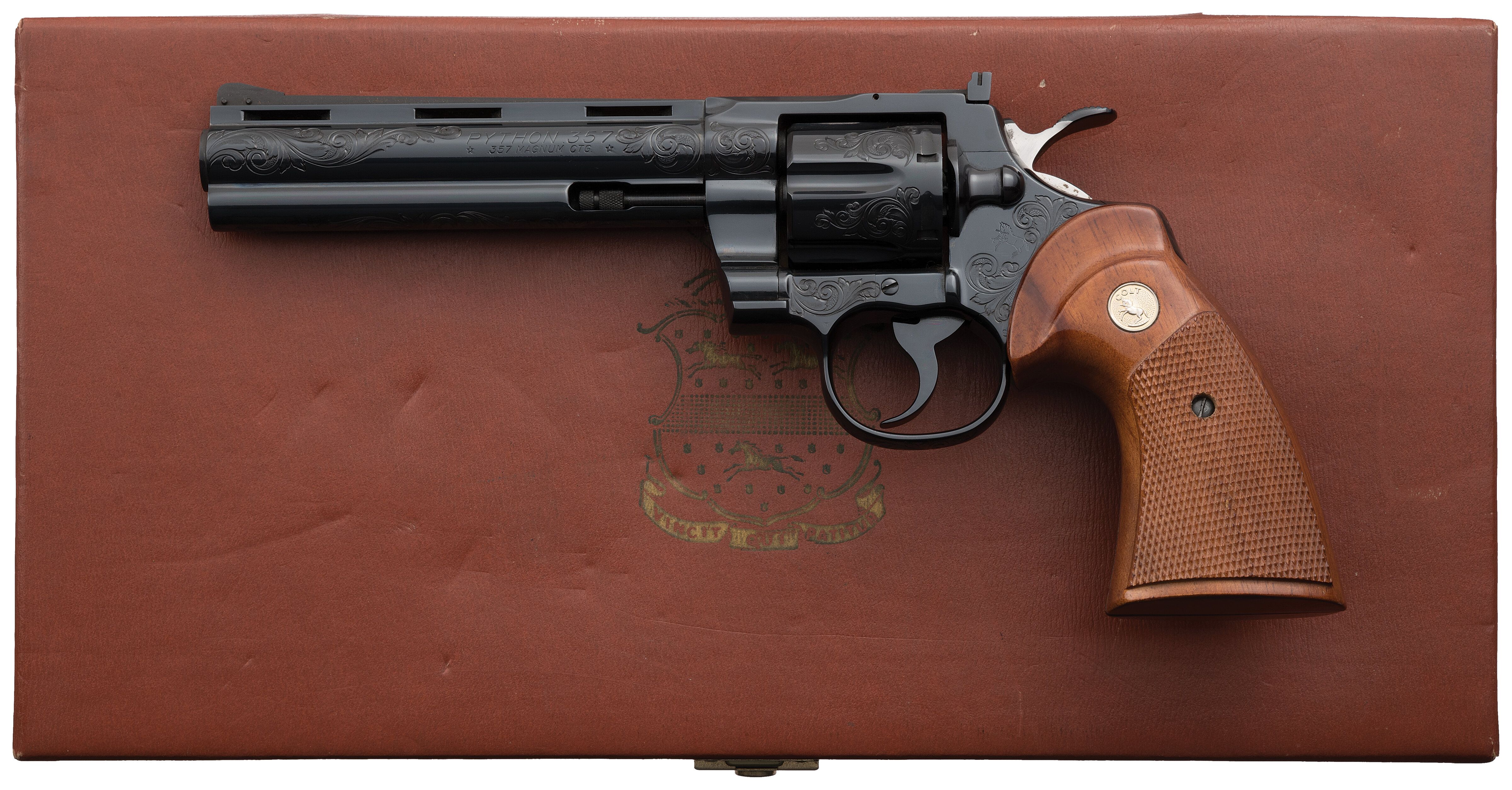 Factory Engraved Colt Python Double Action Revolver with Case | Rock ...