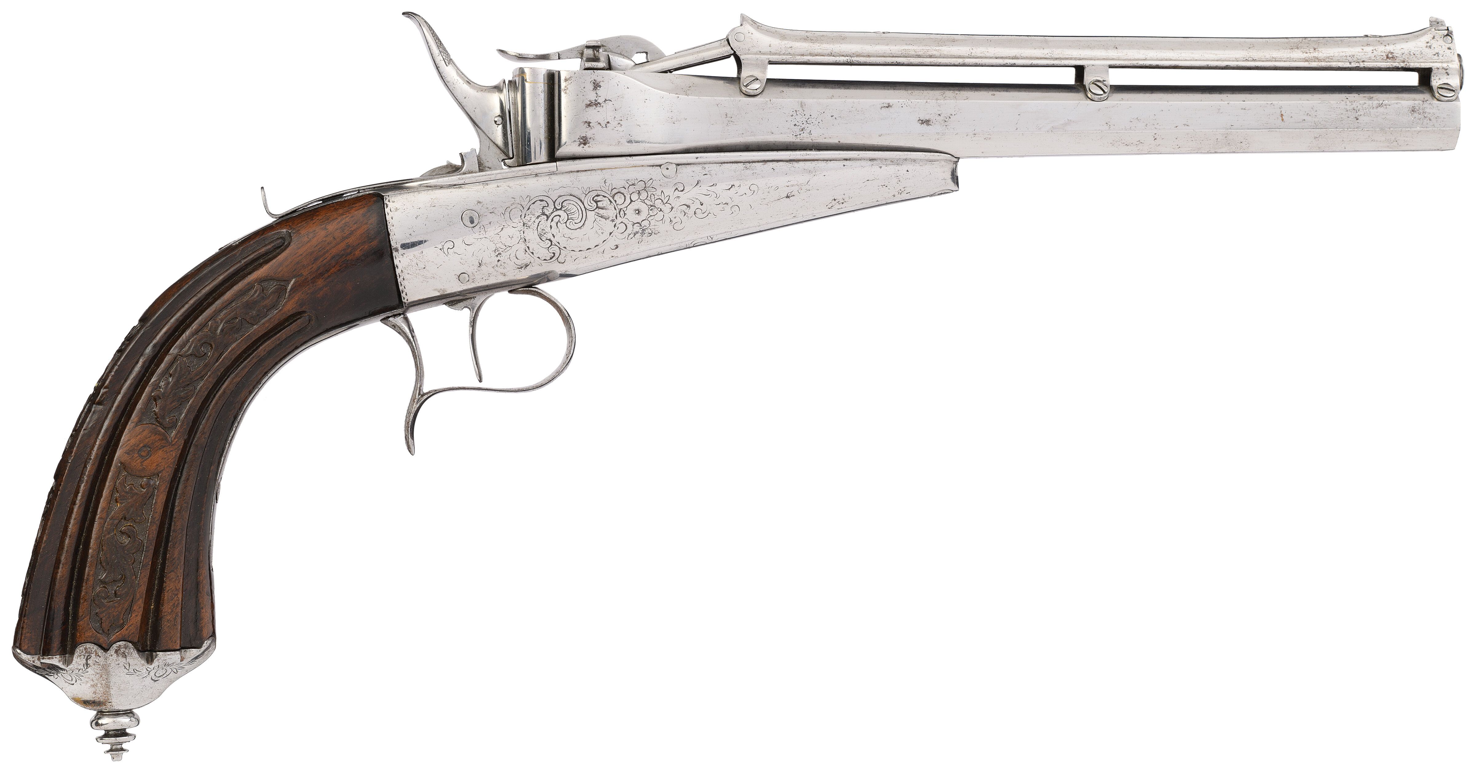 Engraved Victor Collette Gravity Feed Pistol | Rock Island Auction