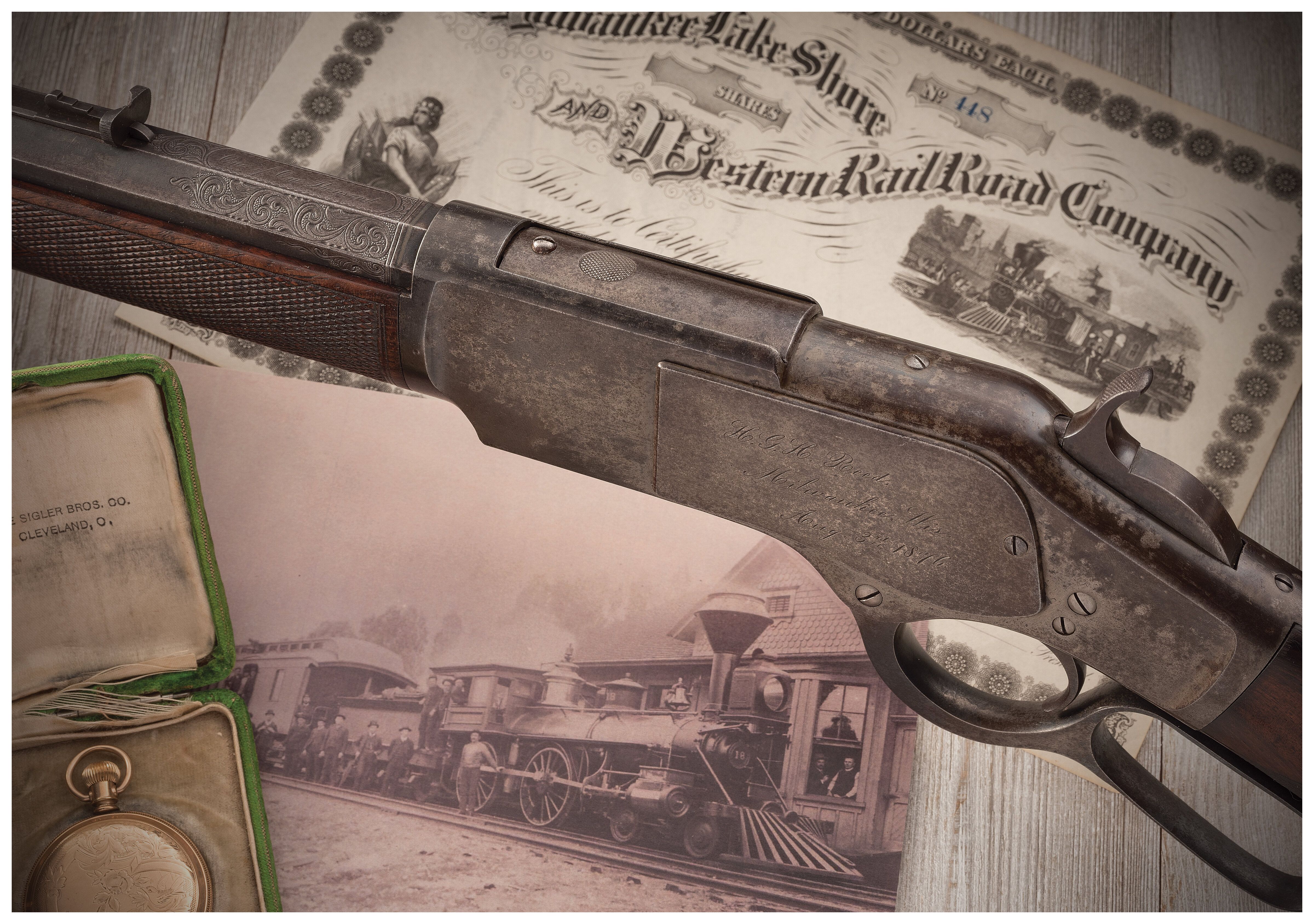 H.G.H. Reed 1 of 1000 Winchester Model 1873 Lever Action Rifle | Rock ...