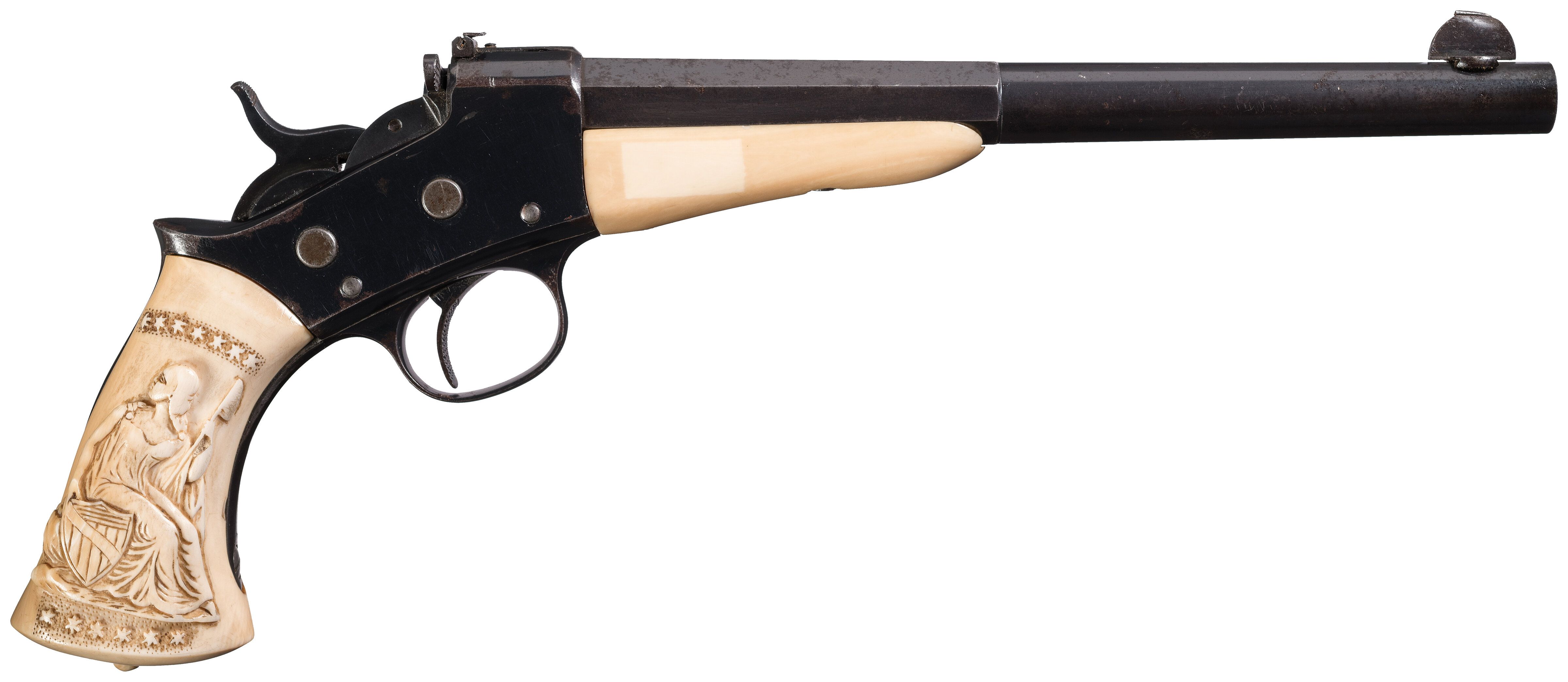 Remington M1901 Target Style Rolling Block Pistol & Carved Grip | Rock ...