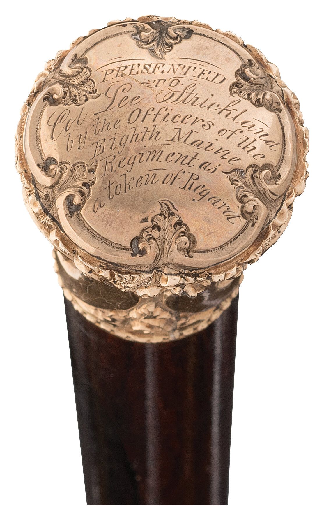 Civil War Presentation Cane Inscribed To Colonel Lee Strickland | Rock ...