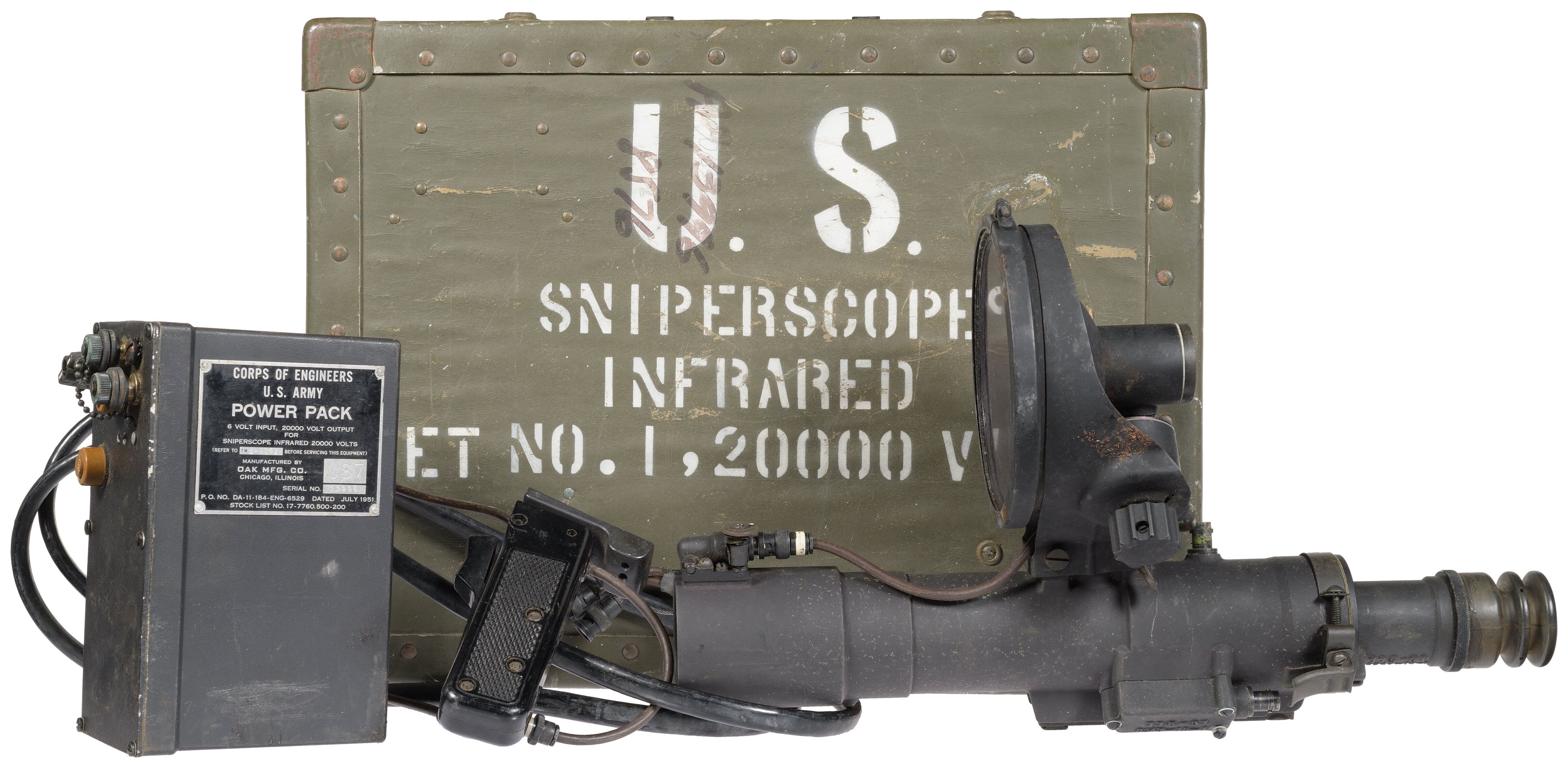 Cased U.S. M-3 Infrared "Sniper Scope" and Accessories | Rock Island ...