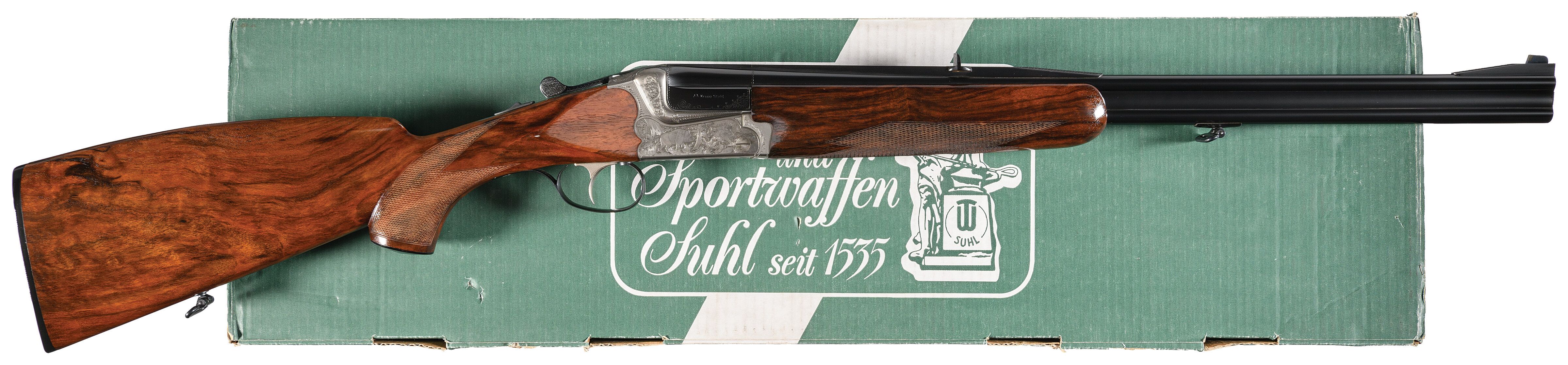 Game Scene Engraved Gebruder Merkel Over/Under Double Rifle | Rock ...