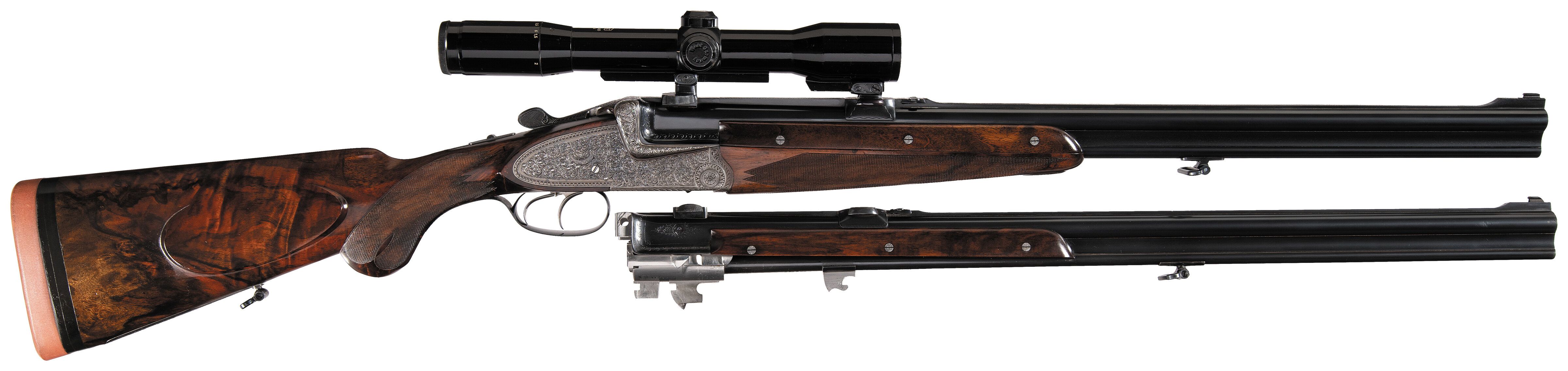 Johann Fanzoj Sidelock O/U Combination Gun Two Barrel Set | Rock Island ...