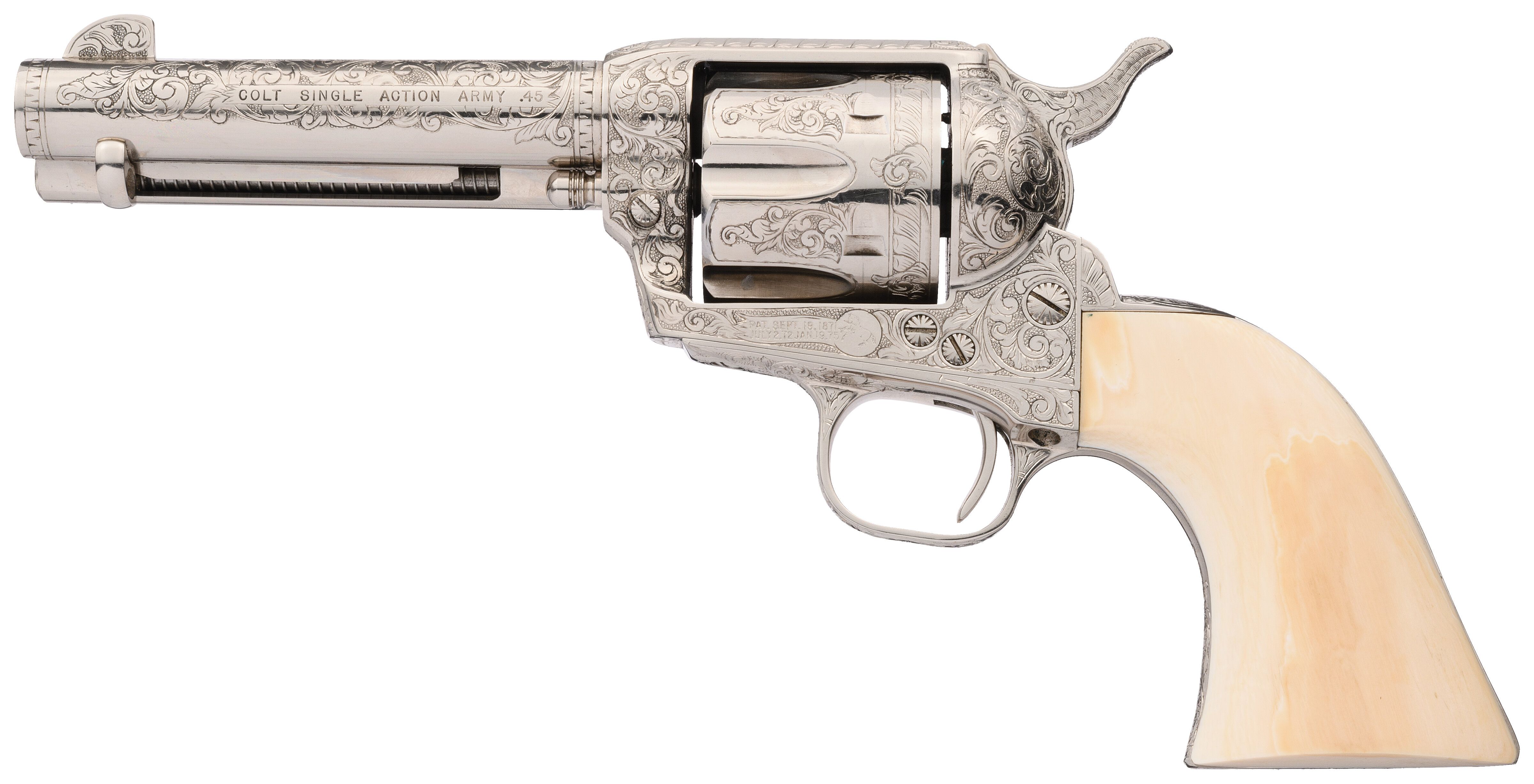 J. Harper Signed Engraved Colt 3rd Gen SAA with Holster Rig | Rock ...