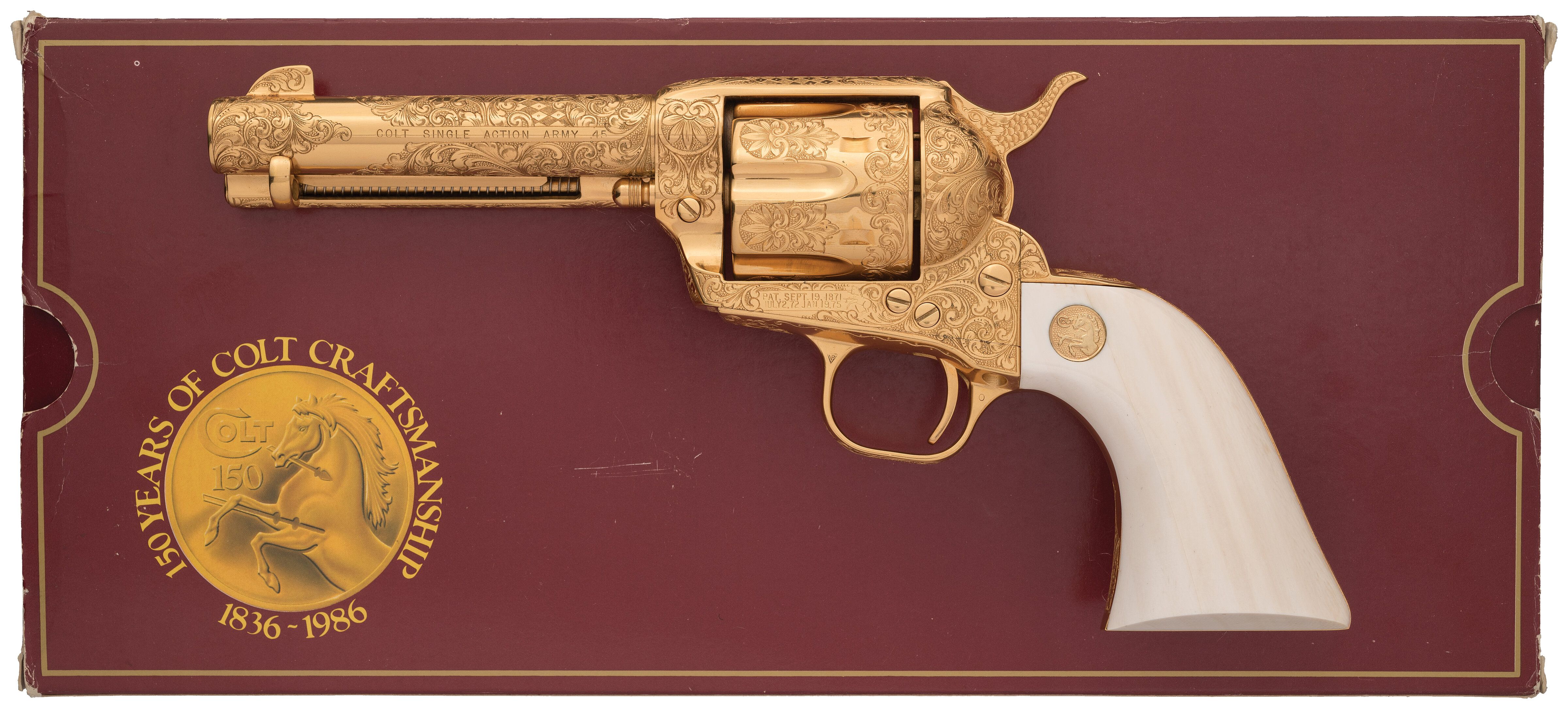 Factory Engraved Gold Plated Colt Single Action Army Revolver | Rock ...
