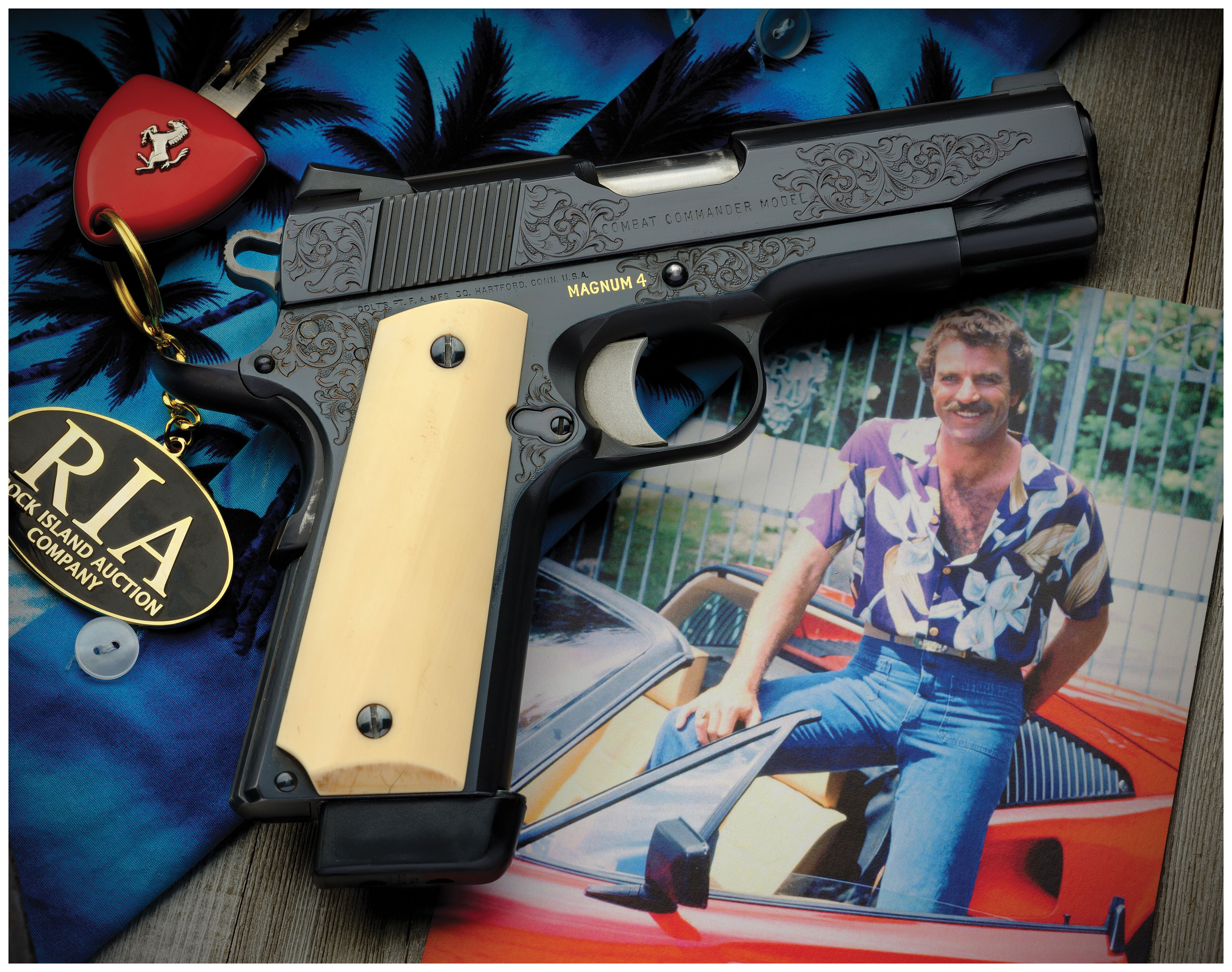 Signed Factory Engraved and Inlaid Colt Combat Commander Pistol | Rock ...