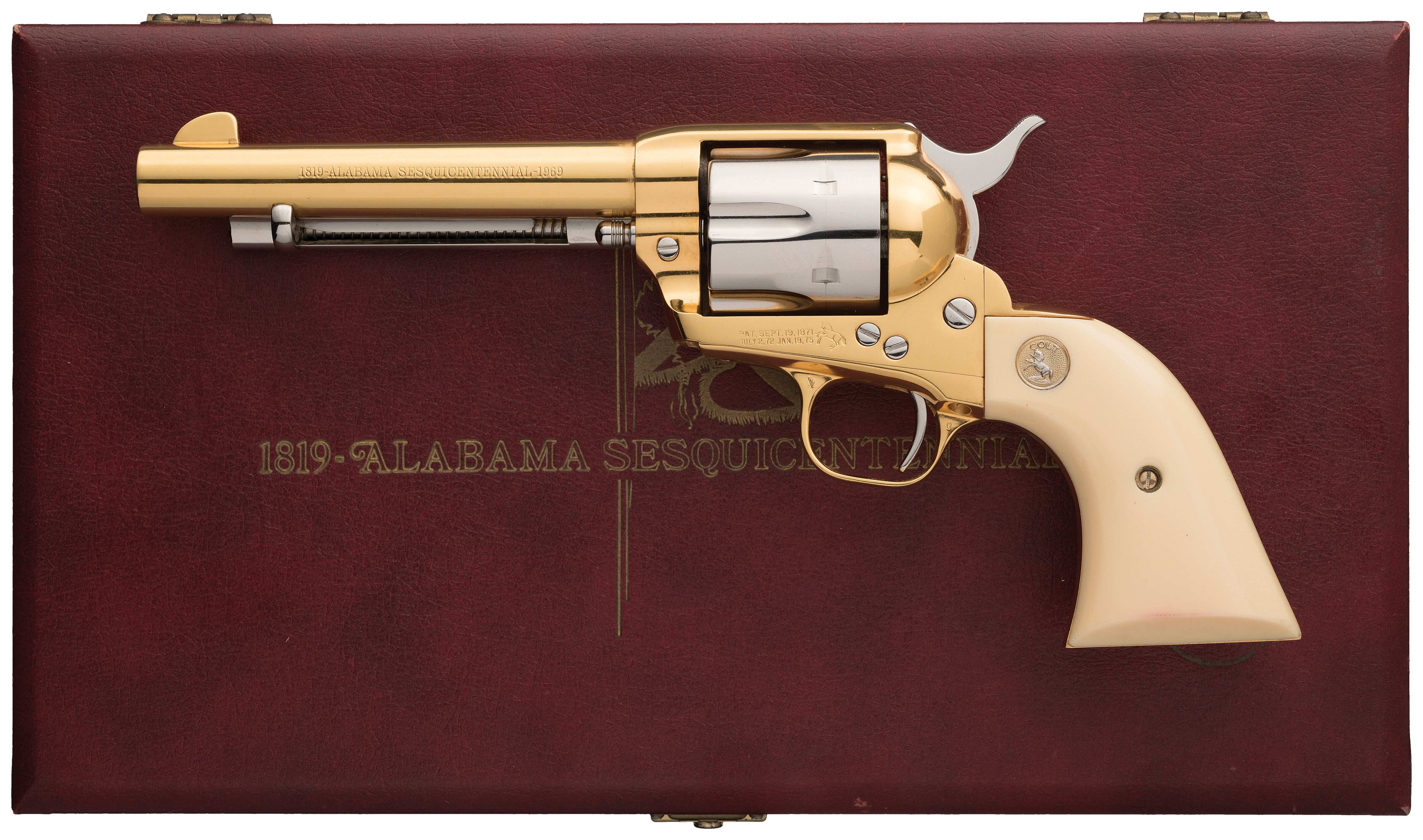Cased Colt Serial Number 1 Alabama Sesquicentennial SAA Revolver | Rock ...