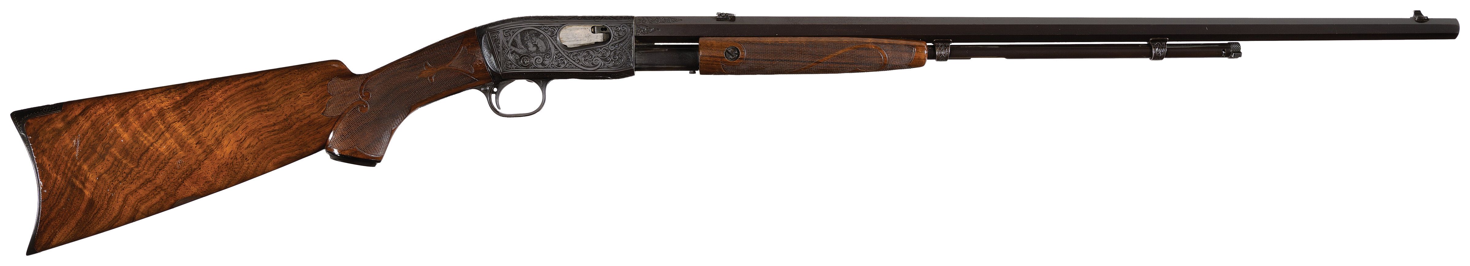 Game Scene Engraved Remington Model 12-F Slide Action Rifle | Rock ...