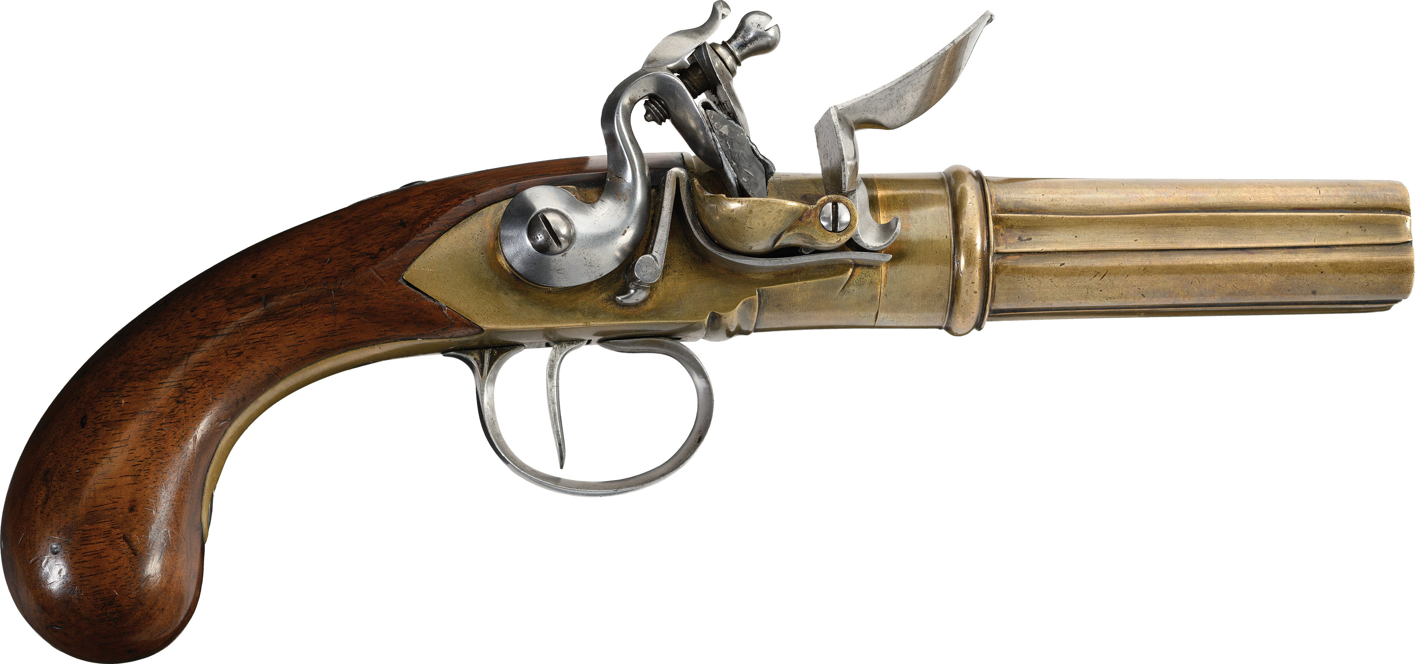 Coupriant of Paris Brass Flintlock Volley Pistol | Rock Island Auction