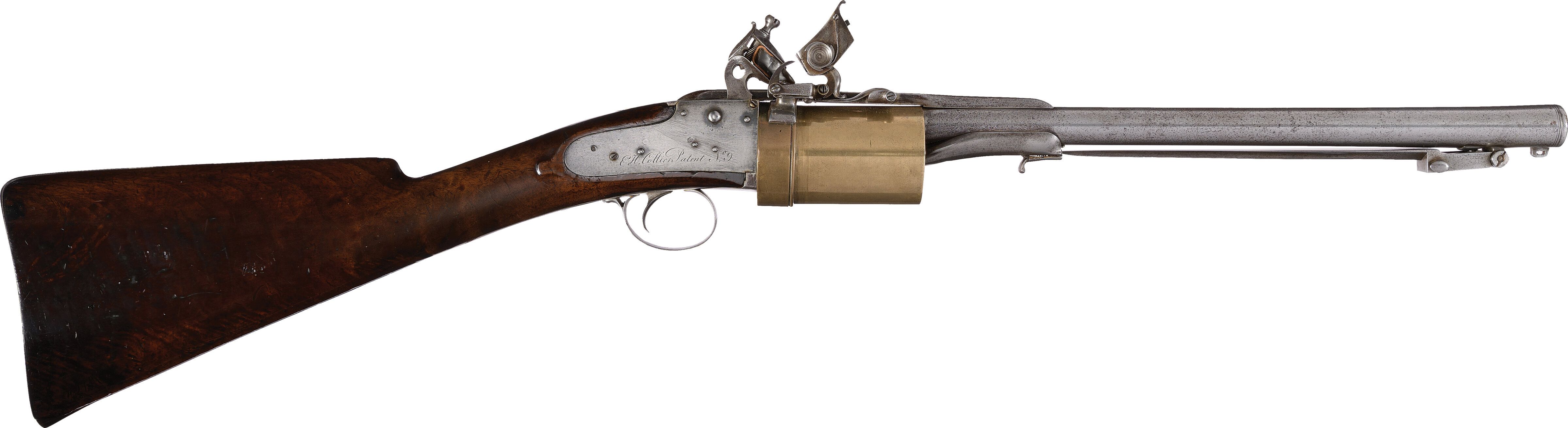 E.H. Collier Revolving Flintlock Carbine with Snap Bayonet | Rock ...
