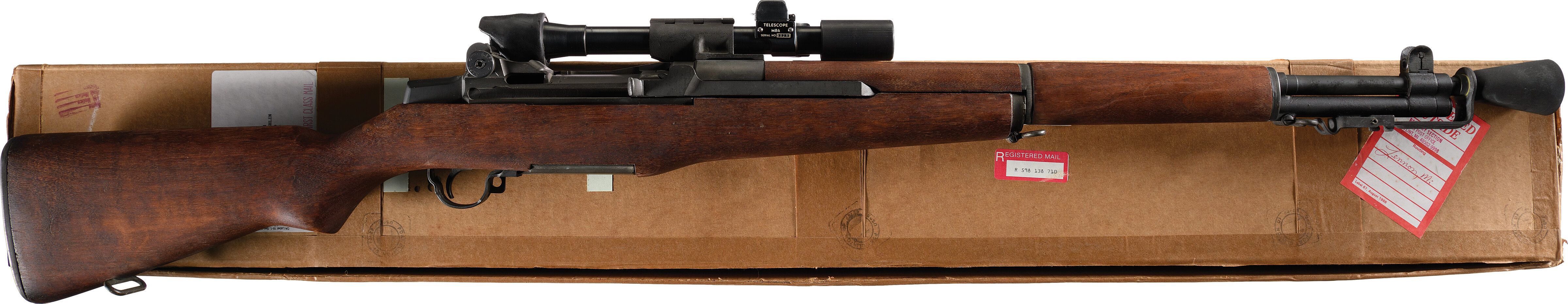 U.S. Springfield M1D Garand Sniper Rifle with M84 Scope and Box | Rock ...