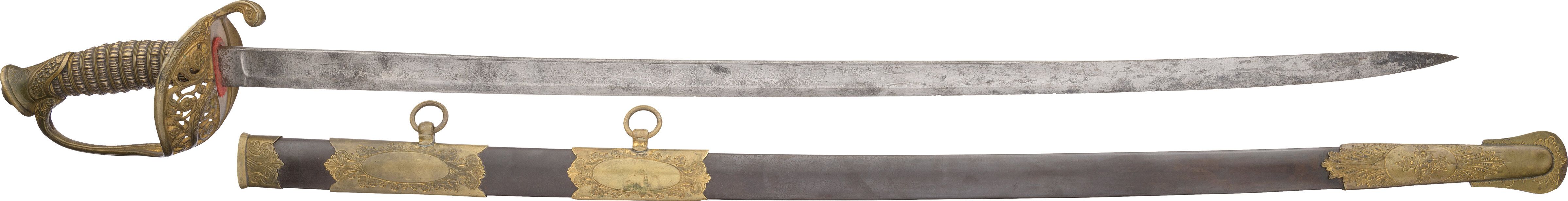 Simons & Bro. Civil War Officer's Sword with Inscribed Scabbard | Rock ...
