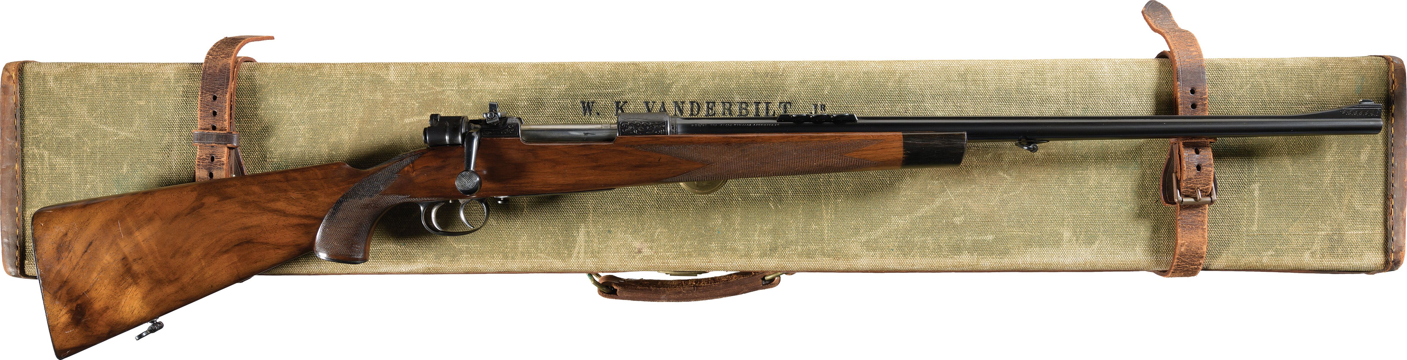 Engraved and Gold Inlaid Krieghoff Buffalo Rifle with Case | Rock ...