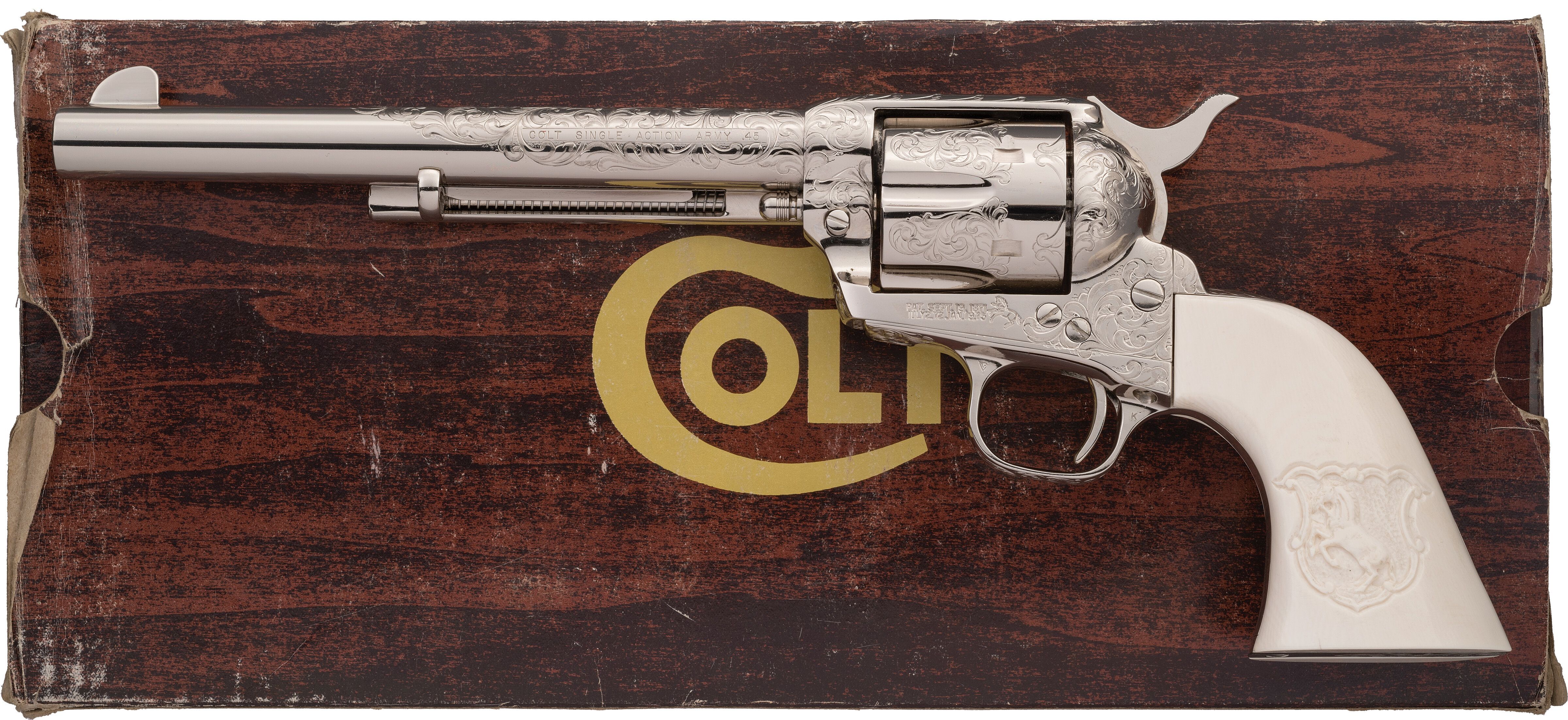 Factory Engraved Colt SAA Revolver with Box and Letter | Rock Island ...