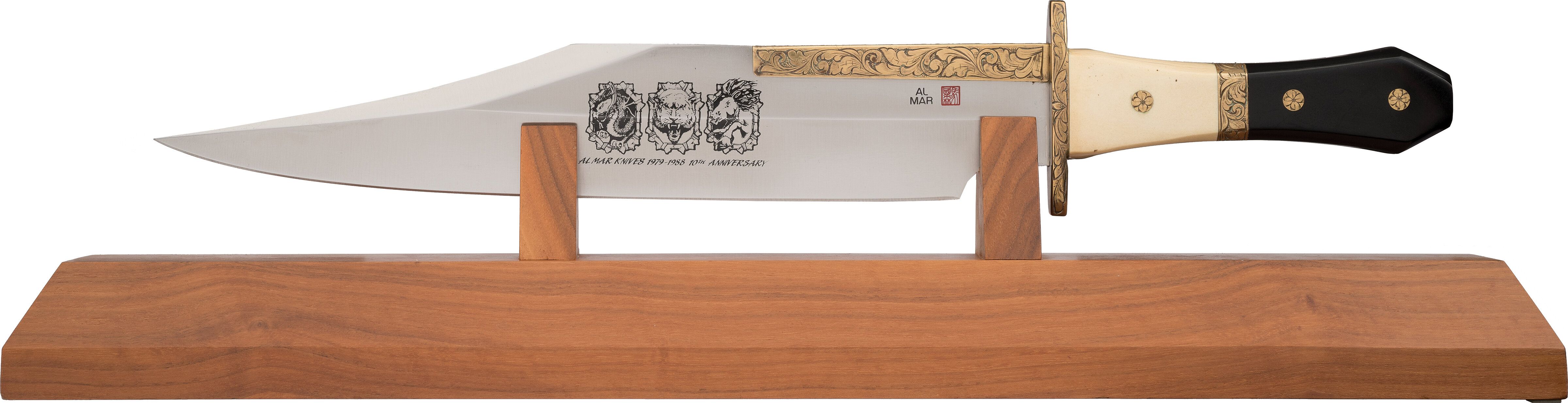 Al Mar Knives Anniversary Bowie Knife Presented to Rex Applegate | Rock ...