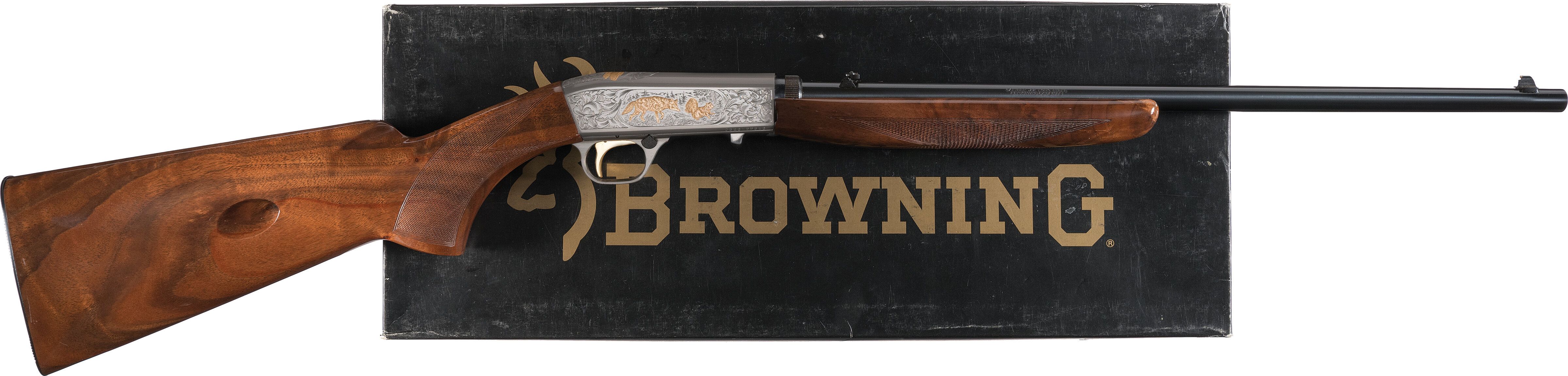 Engraved and Gold Inlaid Browning .22 Auto High Grade Rifle | Rock ...