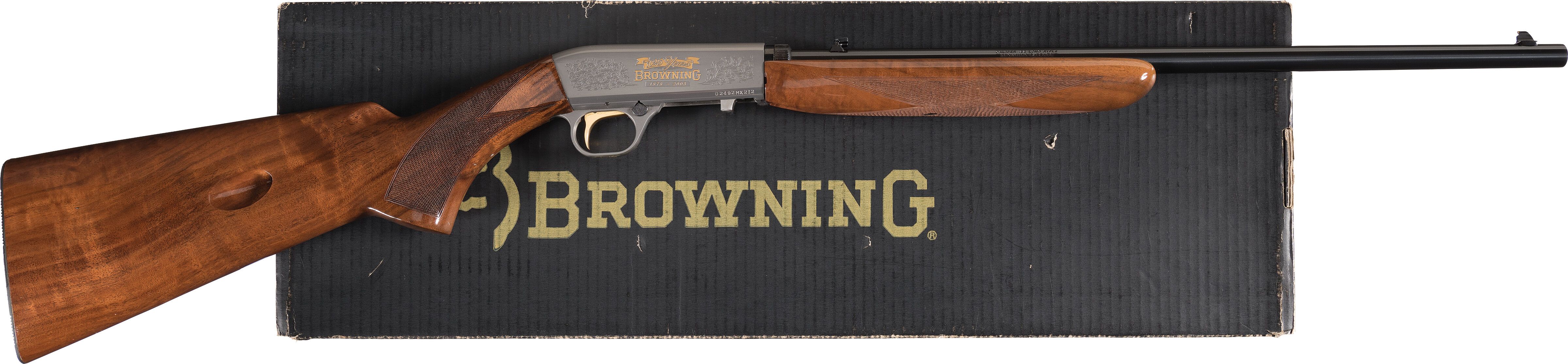 Engraved Browning 125th Anniversary .22 Auto Rifle with Box | Rock ...