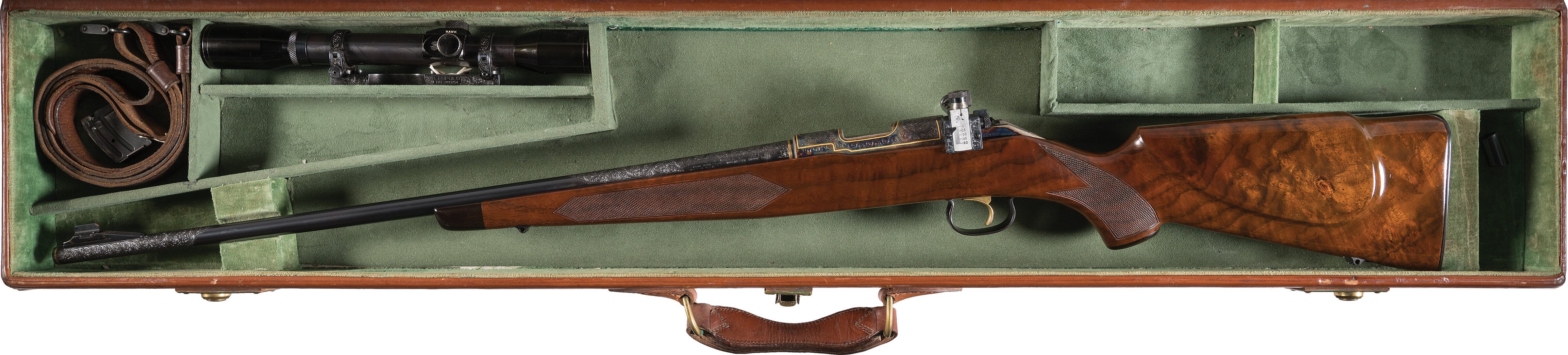 Engraved and Gold Inlaid Winchester Model 52 Rifle with Case | Rock ...