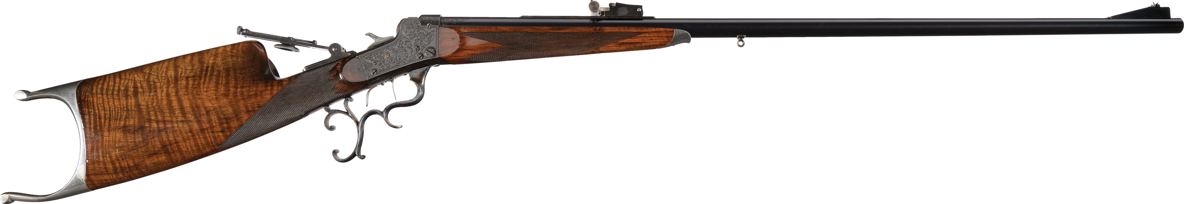Engraved Remington-Hepburn-Walker No. 3 Schuetzen Match Rifle | Rock ...