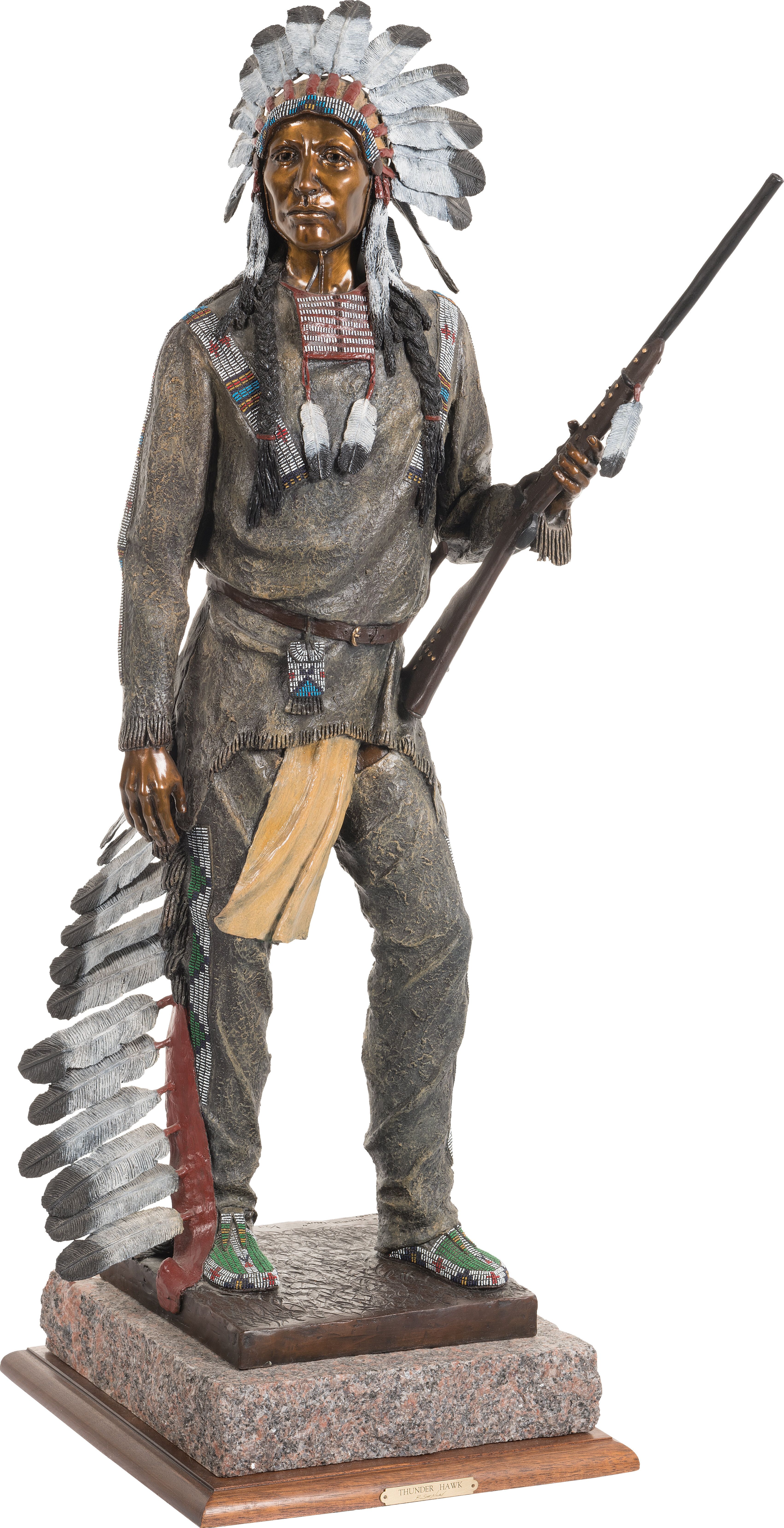 R. Scott Nickell "Thunder Hawk" Native American Bronze Statue | Rock ...