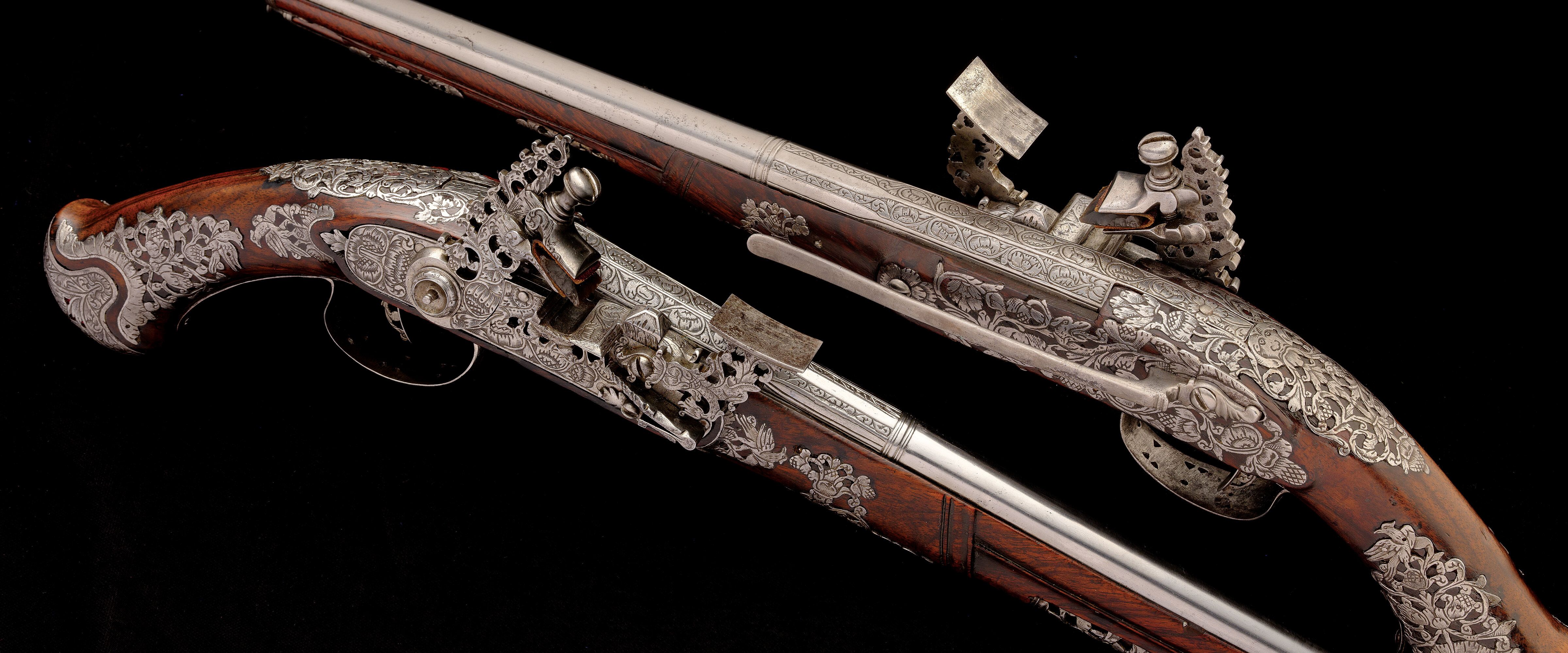 Pair of Italian Snaphaunce Pistols in "One Hundred Great Guns" | Rock ...
