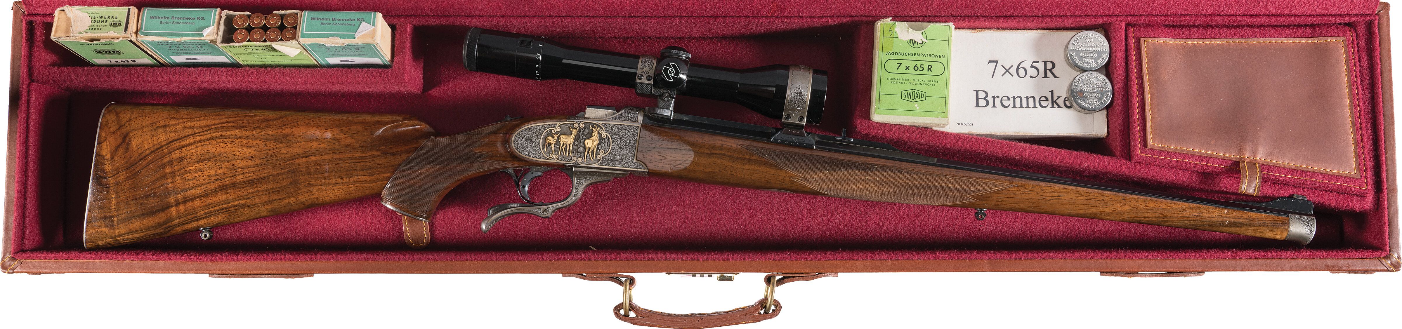 Master Engraved, Gold Inlaid Heym Ruger No. 1 Rifle | Rock Island Auction