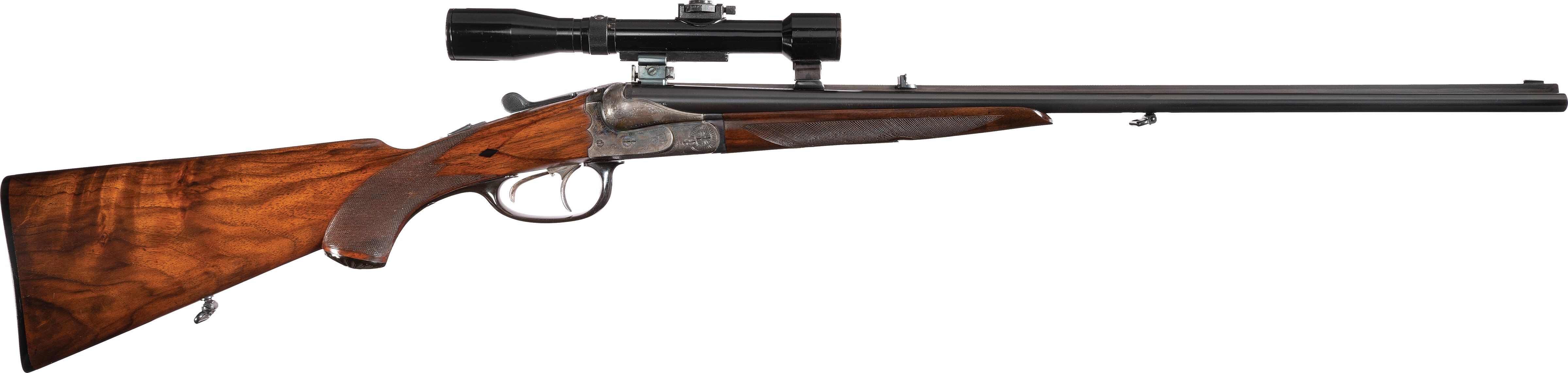 Engraved Leopold Saemann Clamshell Boxlock Double Rifle | Rock Island ...