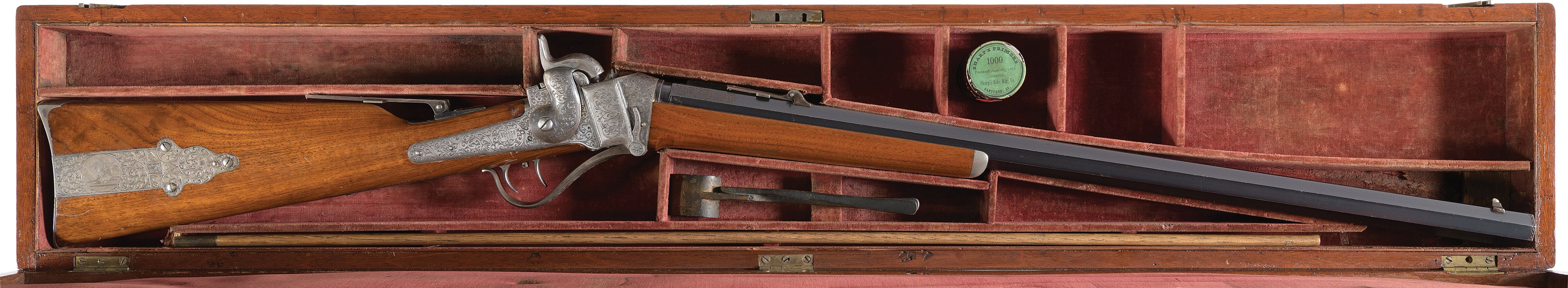 Factory Panel Scene Engraved Sharps Model 1853 Sporting Rifle | Rock ...